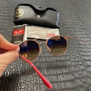 Ray-Ban | Accessories | Ray Ban Red Frame With Metal Sunglasses Brown ...
